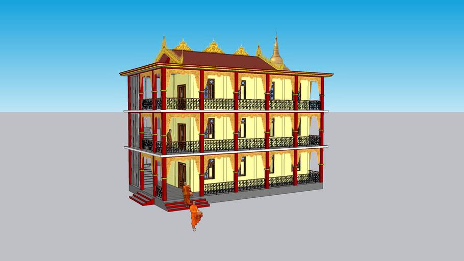 Myanmar Buddhist Building | 3D Warehouse