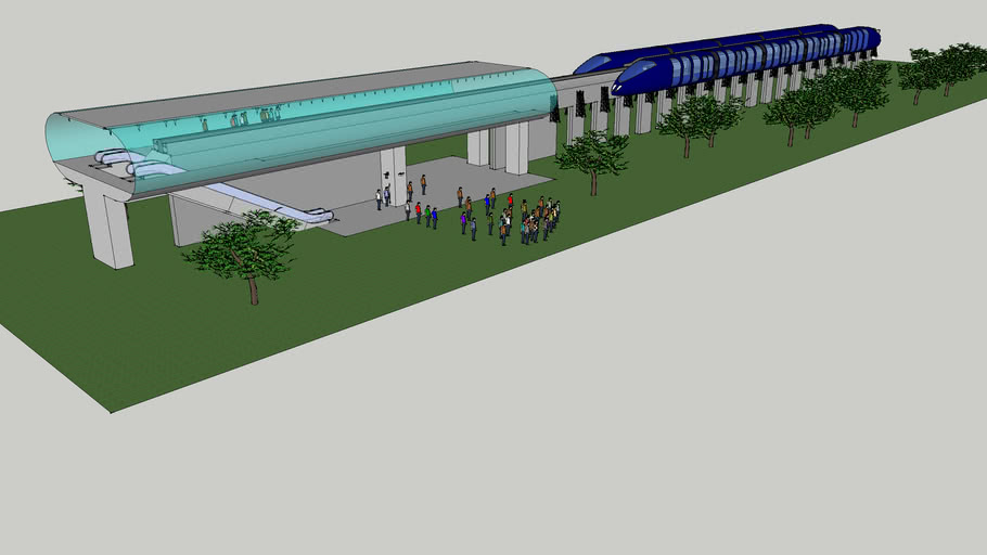 Monorail with Station | 3D Warehouse