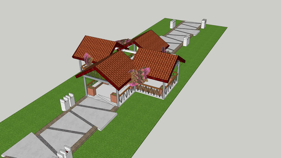 outdoor shaded seating space. | 3D Warehouse