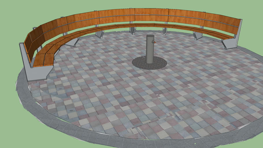 Semicircular Urban Bench | 3D Warehouse