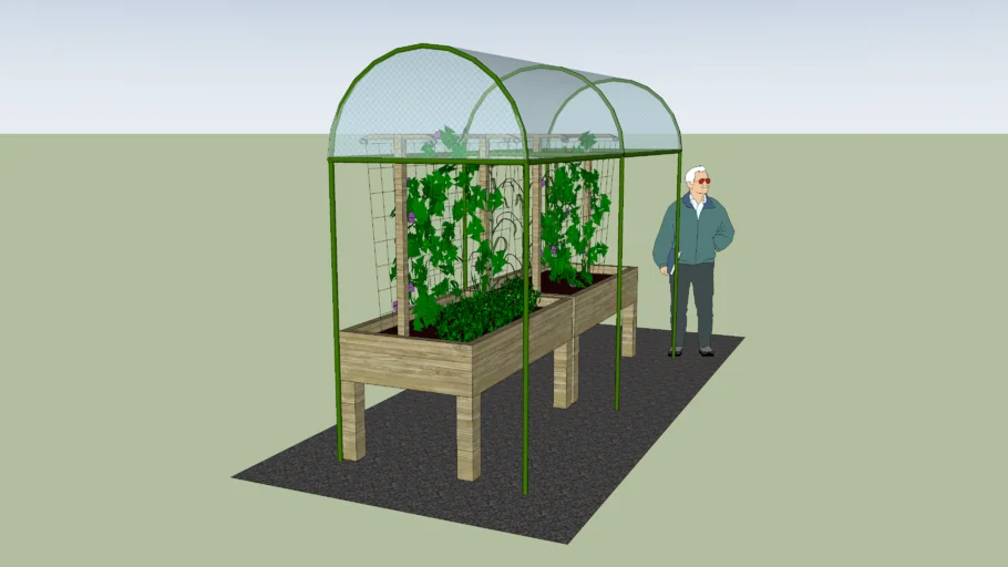 Covered raised vegetable beds | 3D Warehouse