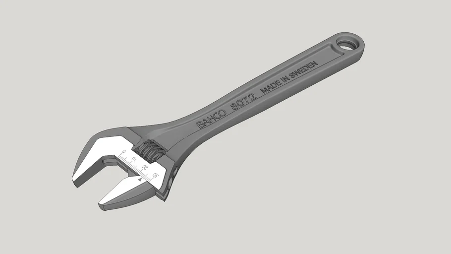 Bahco Adjustable Wrench | 3D Warehouse