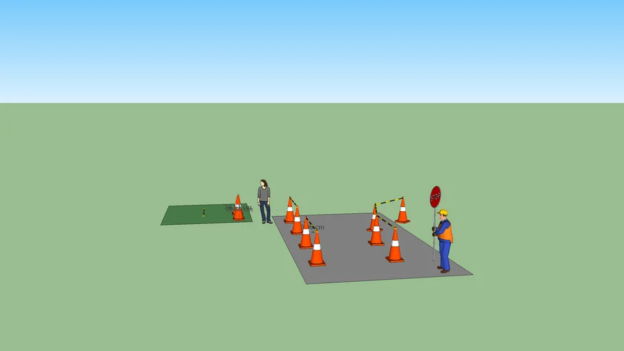 Traffic Cone Arrangement | 3D Warehouse