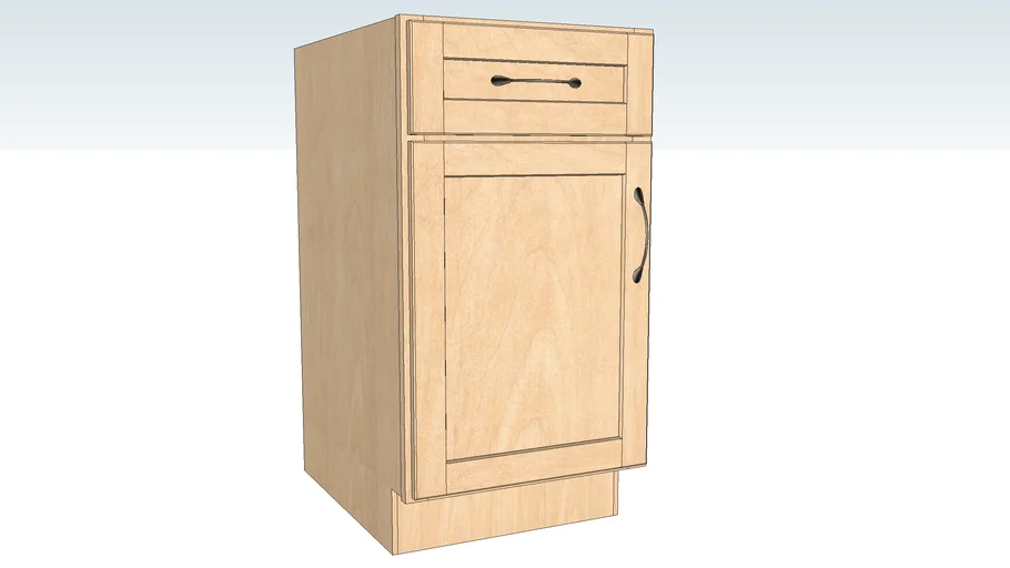 Base Single Door - Half Depth Shelf | 3D Warehouse