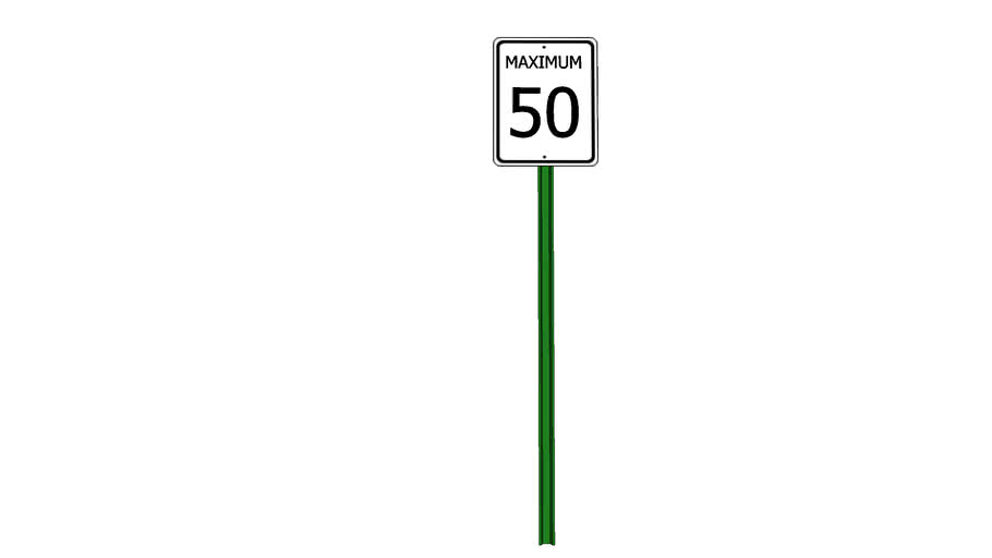 Maximum 50 kph Sign | 3D Warehouse