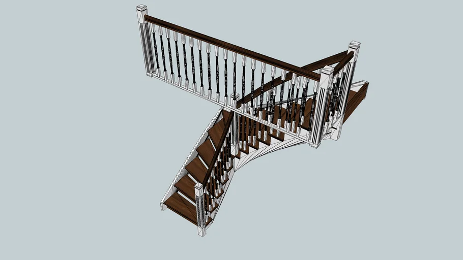 L-shaped staicase | 3D Warehouse