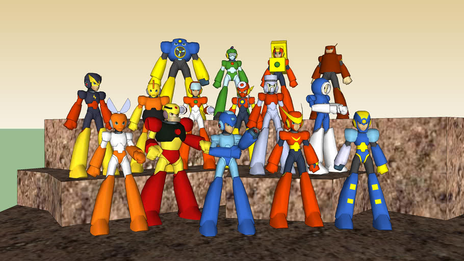 The MegaMan Robot Masters 1 and 2 collection | 3D Warehouse