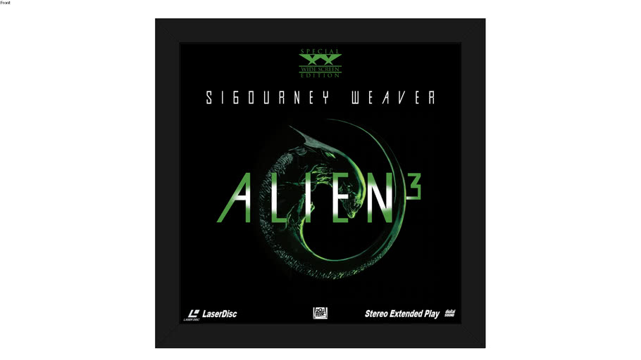 Framed Alien 3 Laserdisc Cover | 3D Warehouse