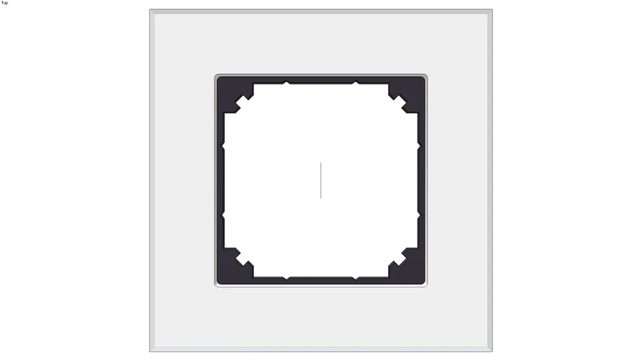 Real glass frame, 1-gang, Brilliant white | 3D Warehouse