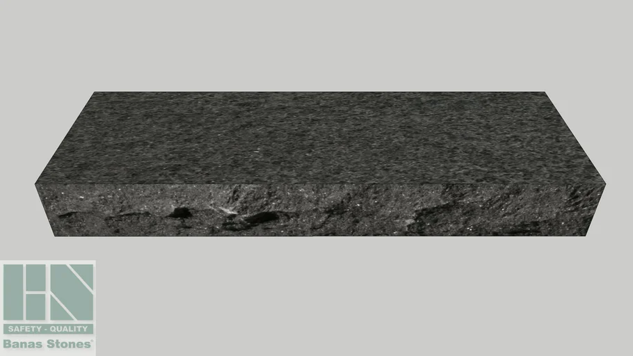 Banas Stones Natural 6' Steps/Risers - 16' x 48' - Jet Black | 3D Warehouse