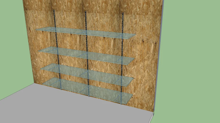 glass shelving with ss brackets | 3D Warehouse