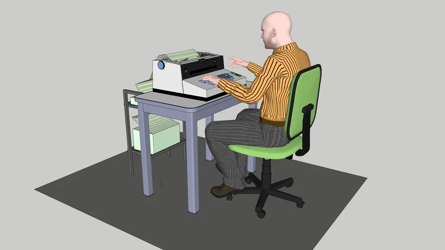 IBM 1816 PRINTER KEYBOARD (1964) | 3D Warehouse