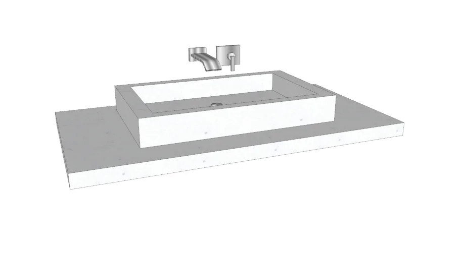 white rectangle sink | 3D Warehouse