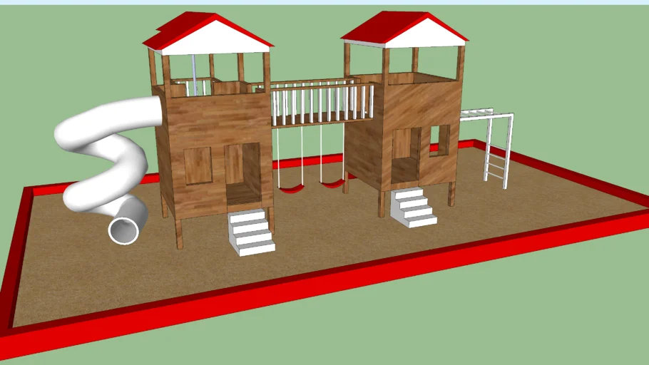 Deluxe Children's Playground Set | 3D Warehouse