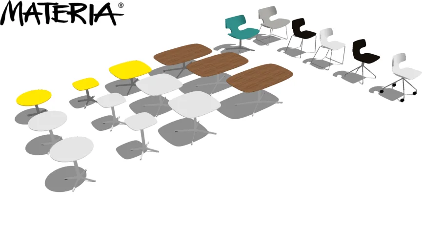 Materia Bone Chair and Tables | 3D Warehouse