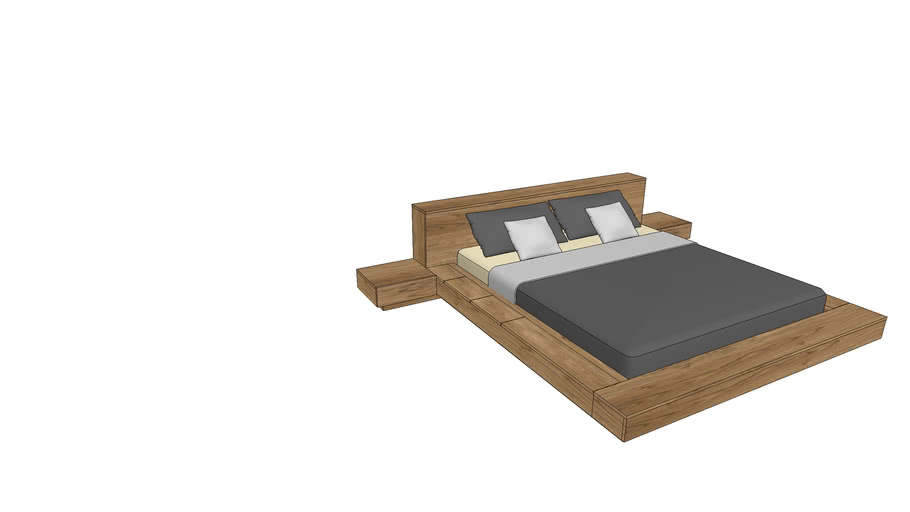 FL740+800, Flow Bed 180x200cm with Nightstands | 3D Warehouse