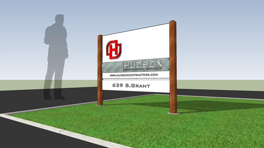 Yard Sign. HUDSON Construction Services v.001-01 | 3D Warehouse