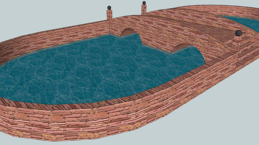Small Pool With Bridge | 3D Warehouse