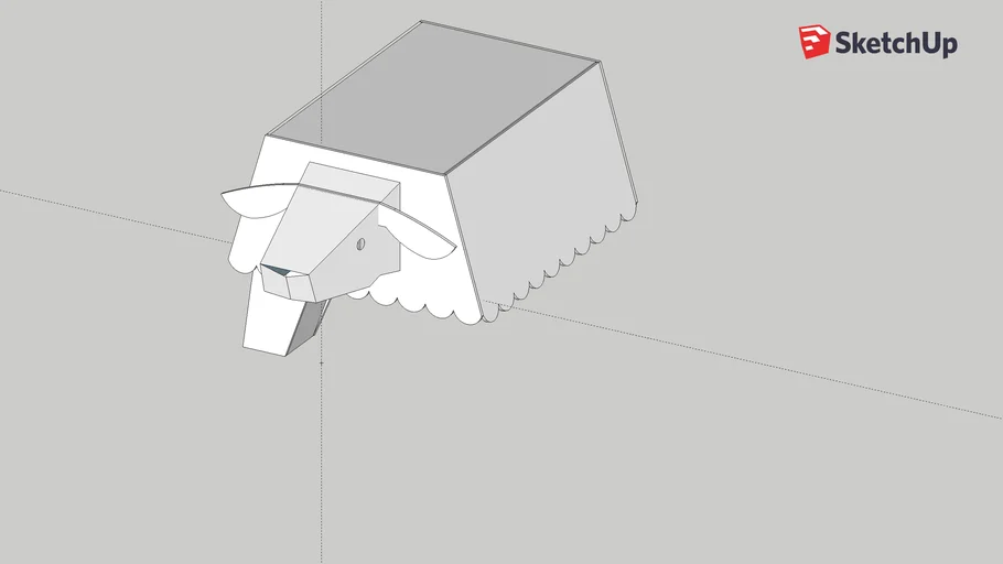 Half finished cardboard sheep | 3D Warehouse