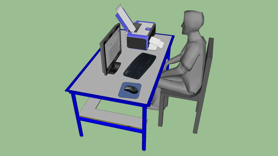 Computer Desk for Production Area | 3D Warehouse