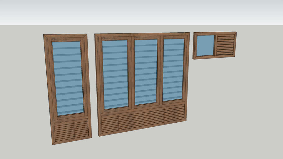 wooden window | 3D Warehouse