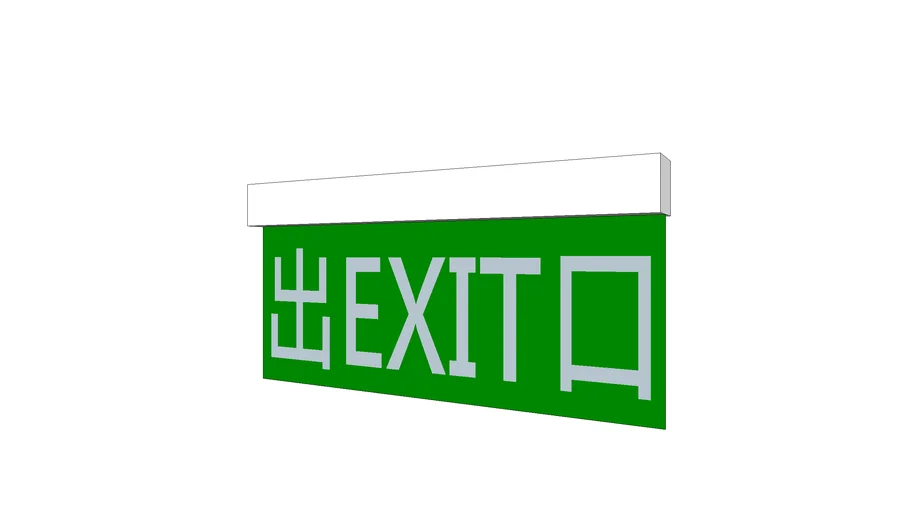 Signage - Exit (White Text) | 3D Warehouse