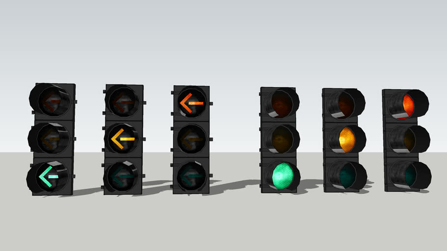 Incandescent 8-inch Peek signal set | 3D Warehouse