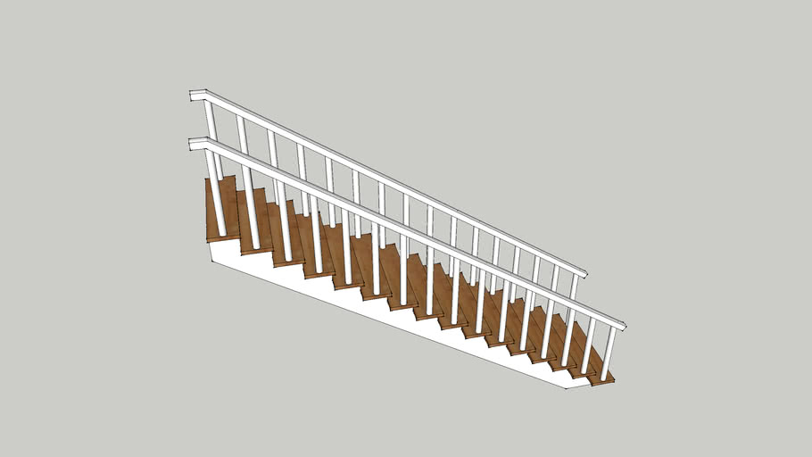 staircase with rails both sides | 3D Warehouse