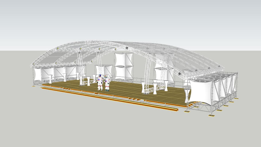 covered platform 22x8m | 3D Warehouse