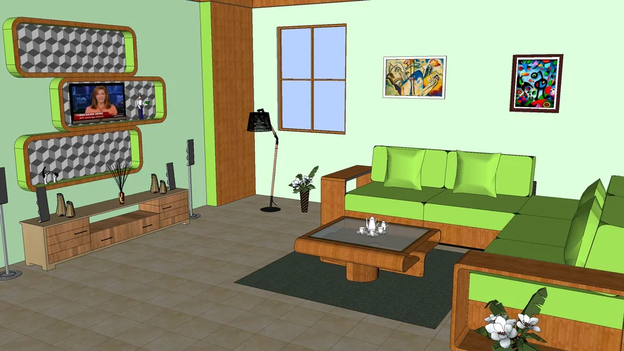 Interior Ruang Tamu | 3D Warehouse