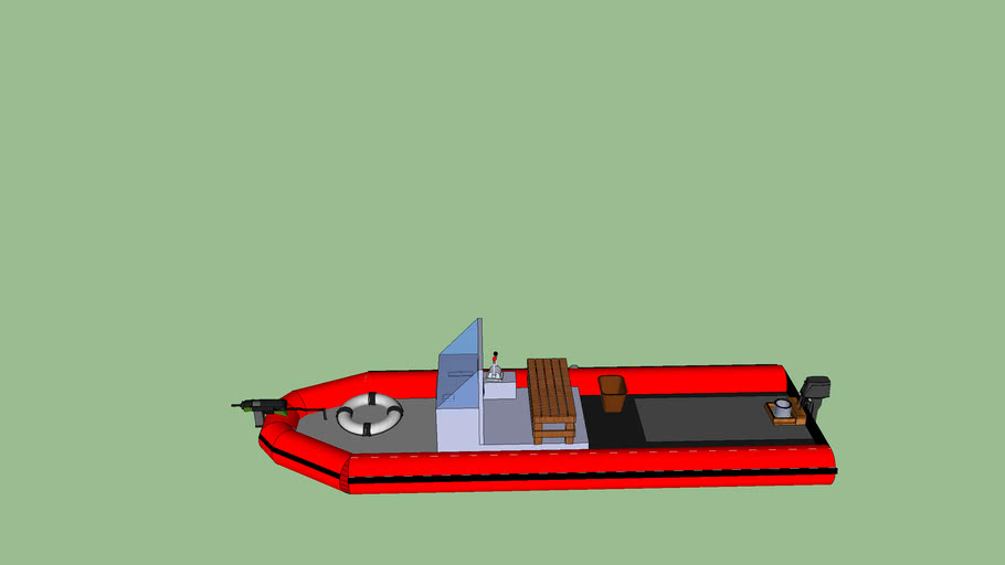Red motor boat | 3D Warehouse