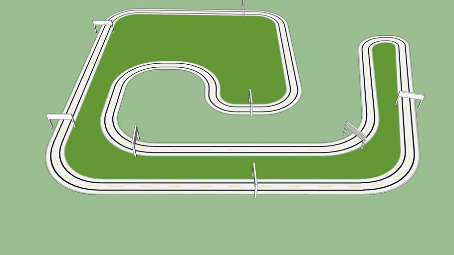 2 lanes race track | 3D Warehouse