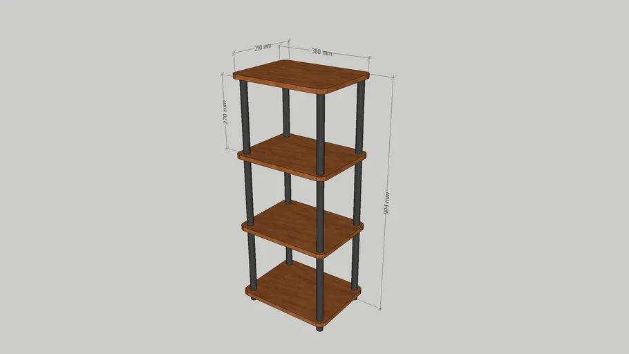4-TIER BOOKCASE PLANT STAND STORAGE RACK | 3D Warehouse