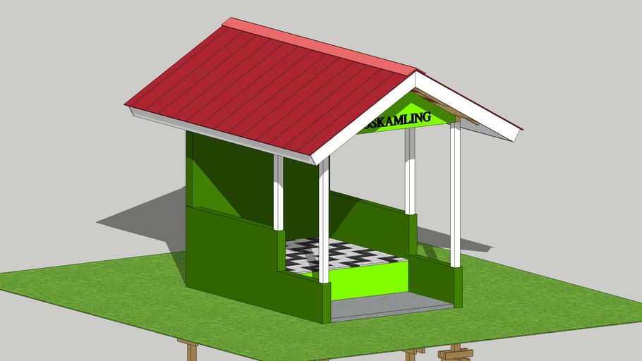 Pos Kamling Konstruksi Kayu | 3D Warehouse