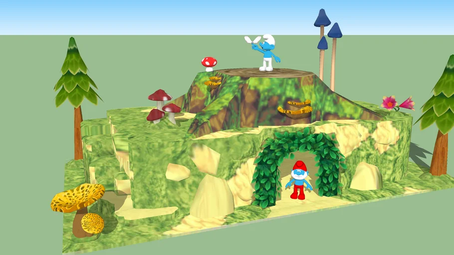 Smurf tree-stump playland. | 3D Warehouse