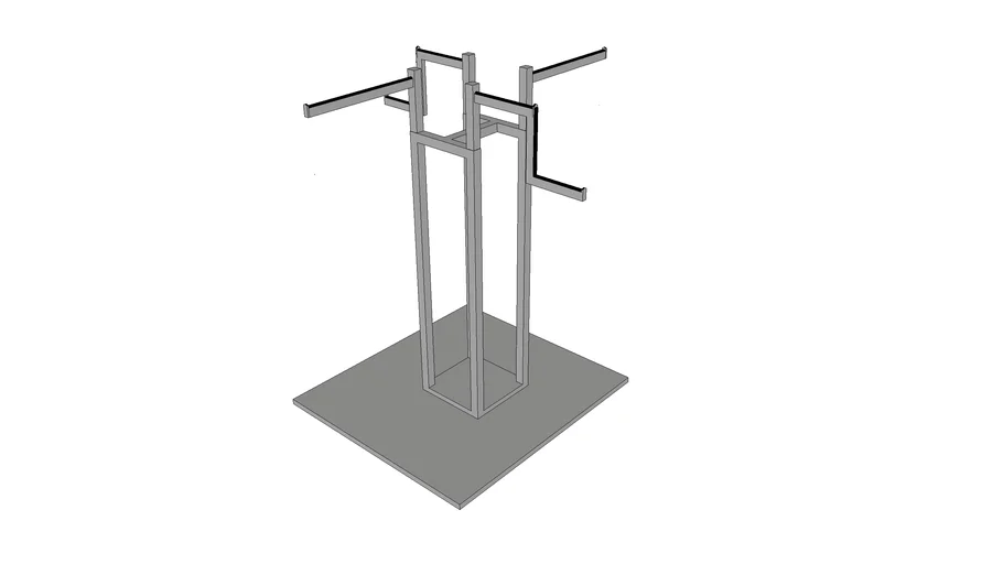 4-Way Clothing Floor Fixture (Retail) | 3D Warehouse