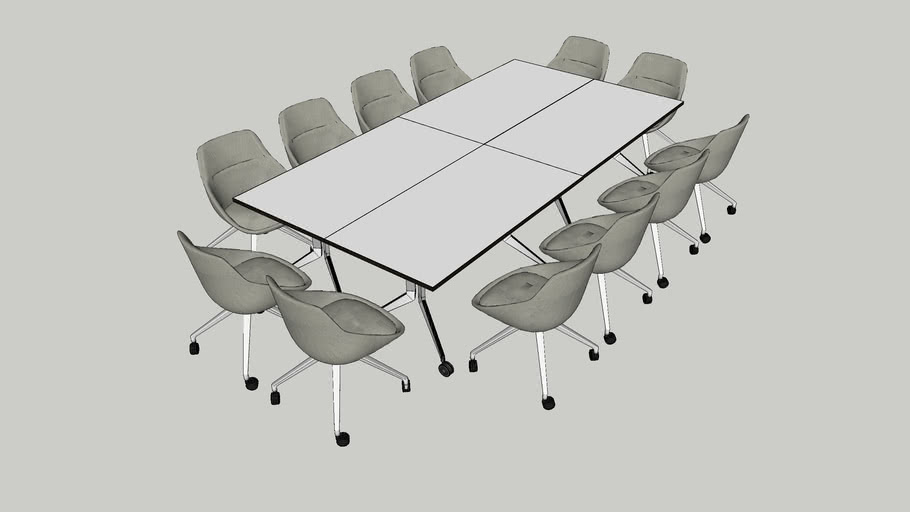 12 PAX Meeting Table Set | 3D Warehouse