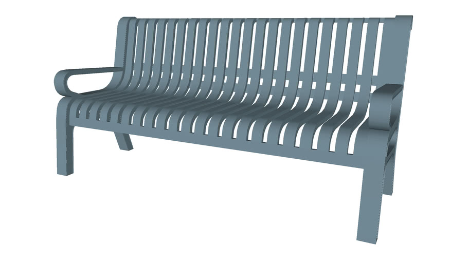 Metal Bench with Arms - Detailed | 3D Warehouse
