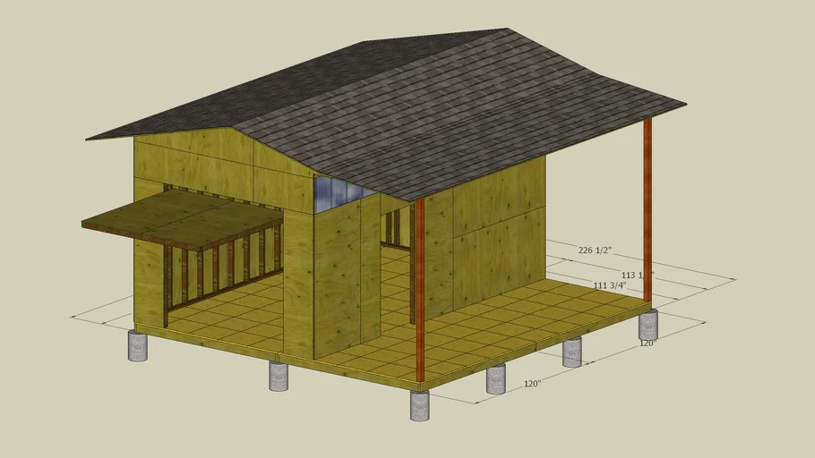 Work Shop with Porch | 3D Warehouse