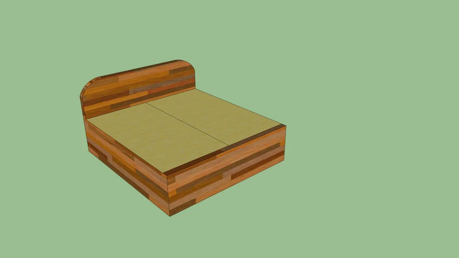 Wooden Cot with Storage Box | 3D Warehouse