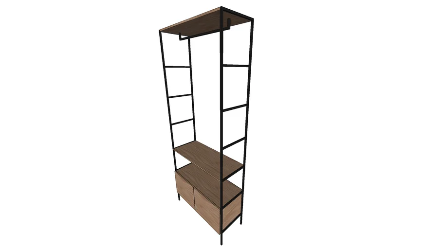 Estante Guarda-Roupa para Closet com 2 Gavetas e Cabideiro Industrial ...