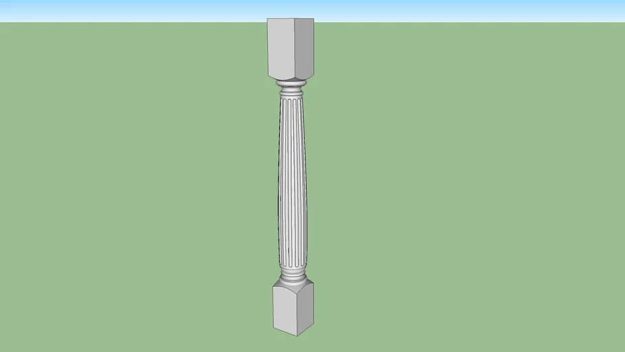 tablelegs.com Fluted Essex Column 36' Part # 30936F | 3D Warehouse