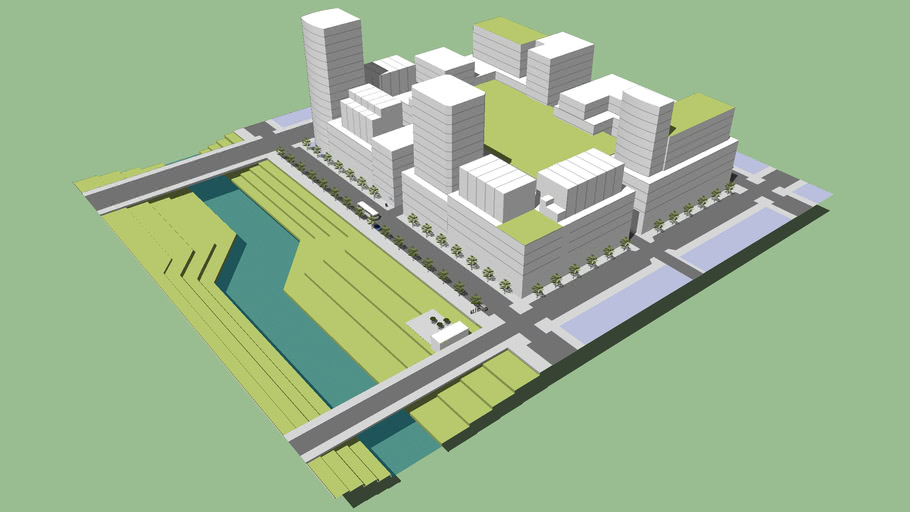 Four block massing model | 3D Warehouse