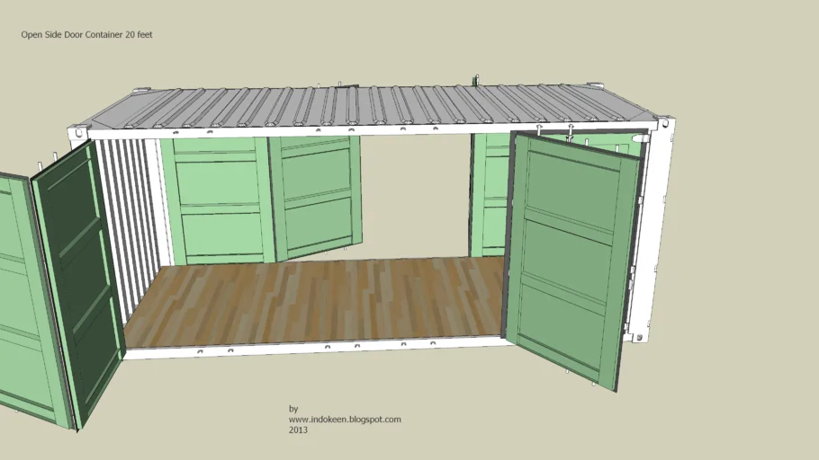 Open Side Door Container 20 Feet | 3D Warehouse