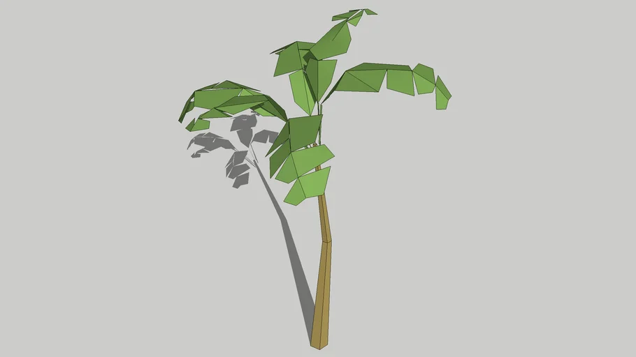 Tropical bent palm tree 30' | 3D Warehouse