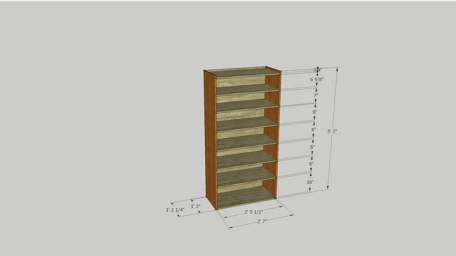 Custom Bookshelf 31W x 62H x 14D | 3D Warehouse
