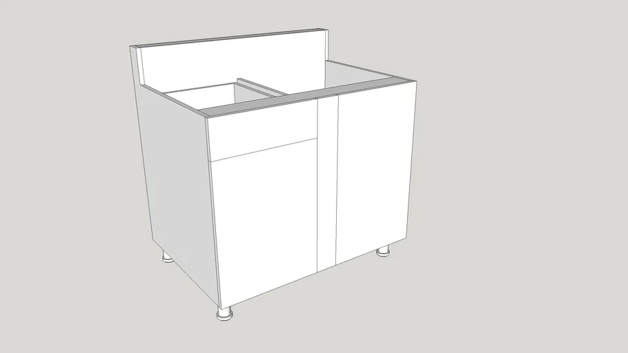 Bar-backed Blind Corner Base Cabinet-1door/1drawer | 3D Warehouse