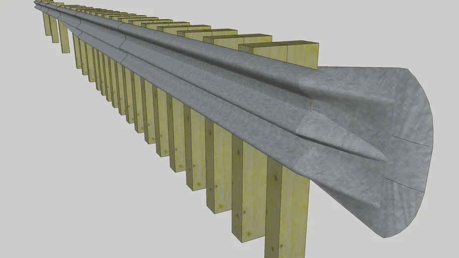Guardrail_Thrie Beam | 3D Warehouse