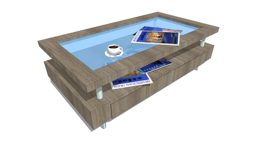 Coffee table with magazines | 3D Warehouse