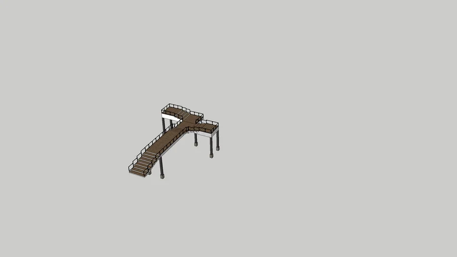 Sky Bridge with Wood Decking Finish | 3D Warehouse